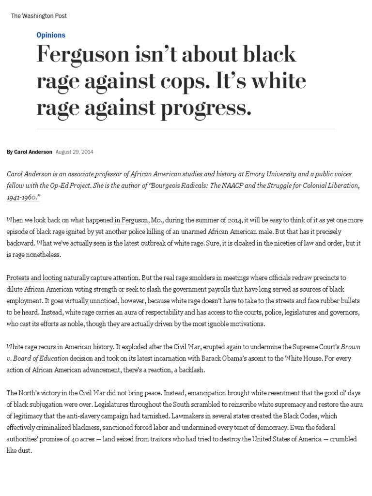 Understanding White Rage in Ferguson | PDF | Ferguson Unrest | The ...