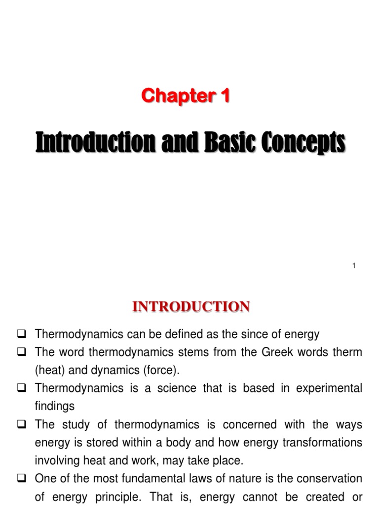 Introduction to Thermodynamics Concepts | PDF | Temperature ...