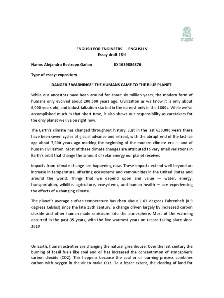 Essay | PDF | Climate Change | Greenhouse Gas