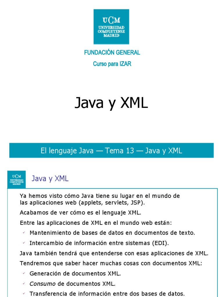 Tema 13 | PDF | Xml | Java (lenguaje de programación)