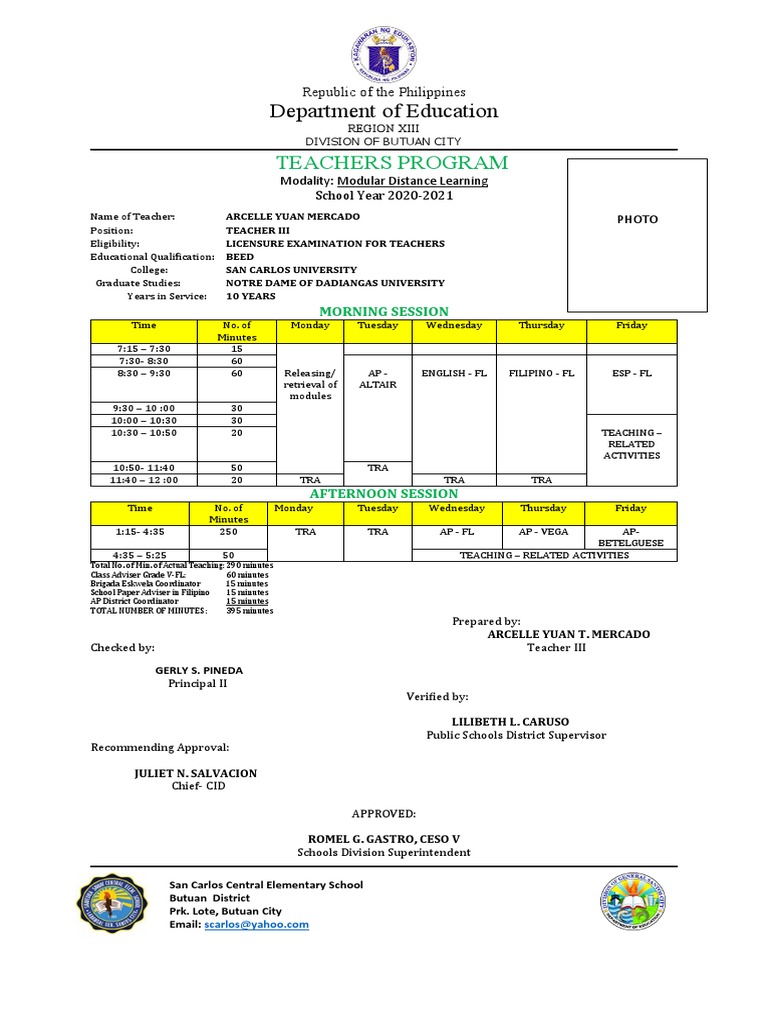 Teachers Program Template | PDF