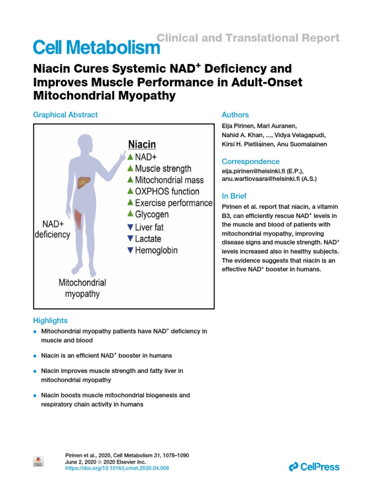 Niacin and NAD+ Deficiency | PDF | Nicotinamide Adenine Dinucleotide ...