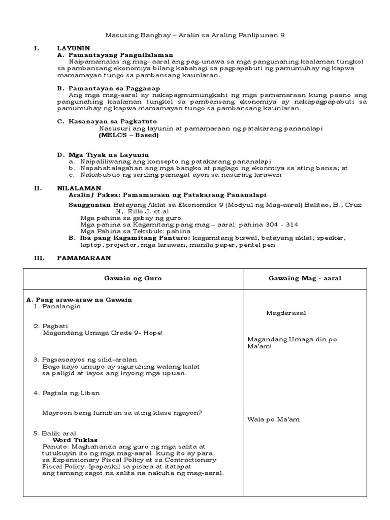 Masusing Banghay 2021 COT 2 Final - Re | PDF