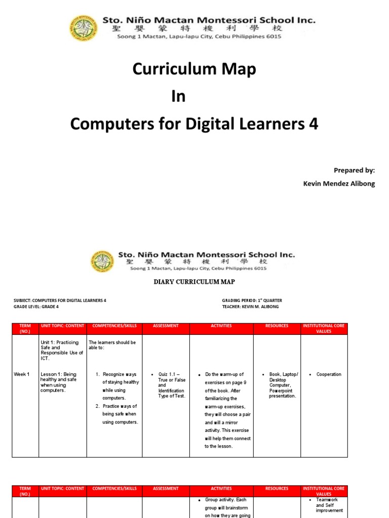 Grade 4 Computers Curriculum Map | PDF | Educational Assessment ...