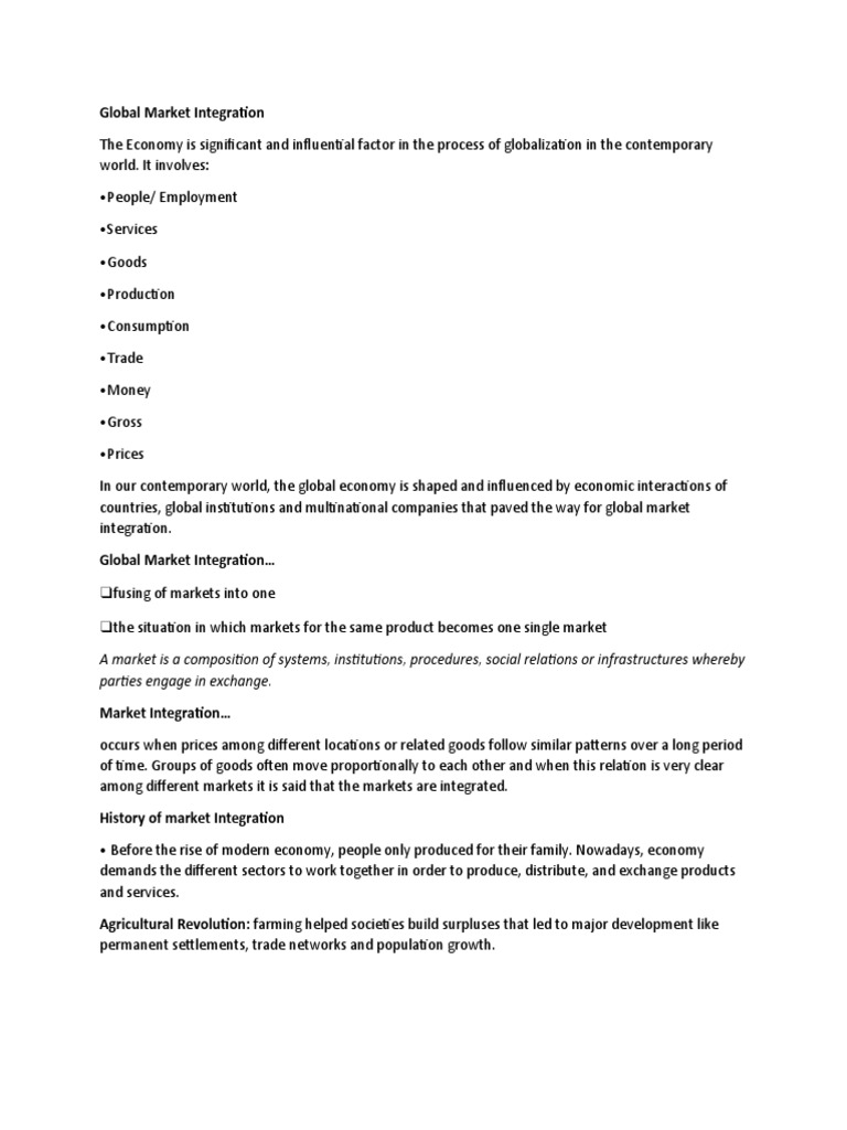 Global Market Integration Module 3 | Download Free PDF | Globalization ...