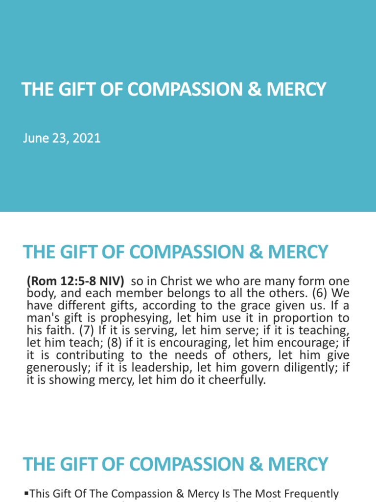 Compassion & Mercy in Christianity | PDF | Mercy | Compassion