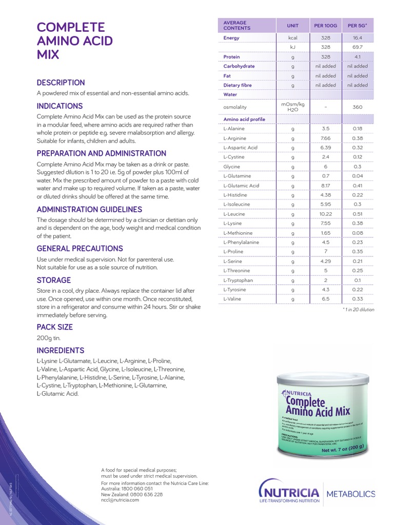 Complete Amino Acid Mix | PDF | Amino Acid | Proteins Complete Amino Acid Mix | PDF | Amino Acid | Proteins