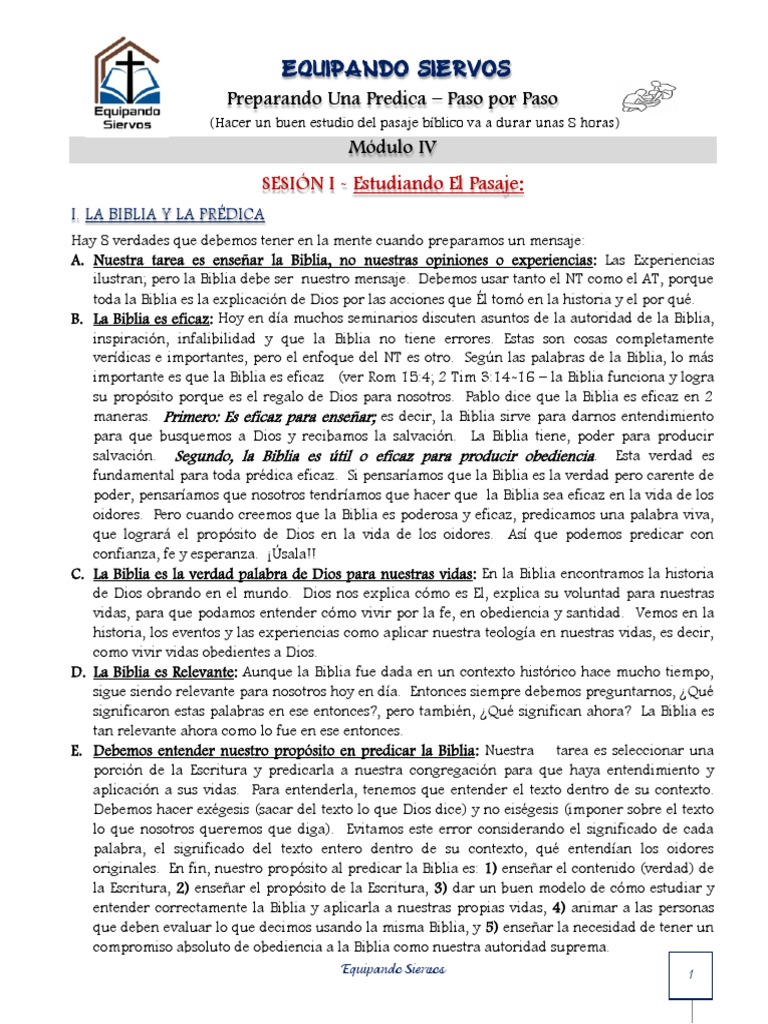 Prepararando Prédicas Paso A Paso Documento ESI | PDF | Oración | Dios