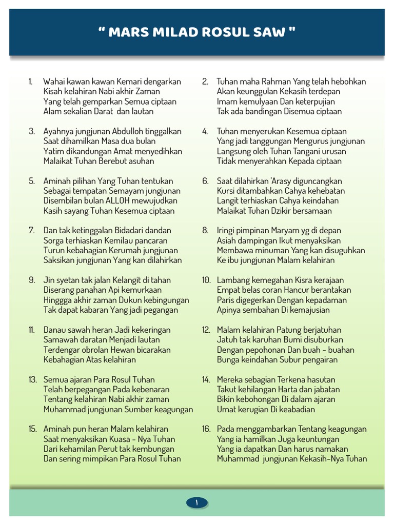 Mars Milad Rosul Saw | PDF | Agama & Spiritualitas