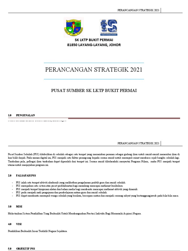 Perancangan Strategik Pusat Sumber SKFBP | PDF