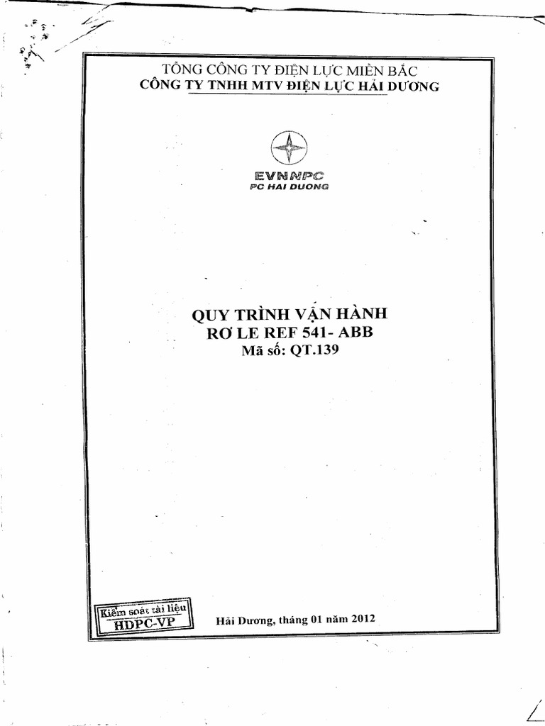Quy Trinh Van Hanh Bao Duong Role REF 541-ABB | PDF