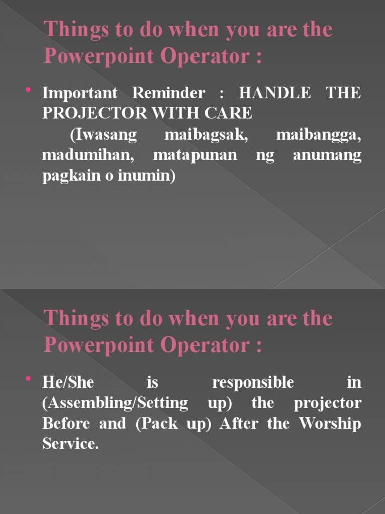 Things To Do (Powerpoint Operator) | PDF
