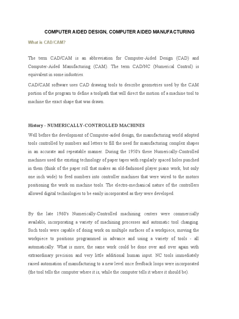 Computer Aided Design | PDF | Computer Aided Design | Numerical Control