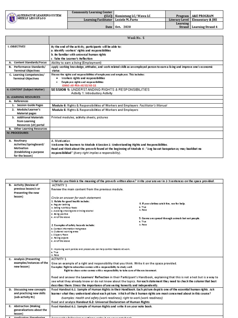 MyDev Module 6 DLL Session 1 Act. 1 | Download Free PDF | Learning | Behavior Modification