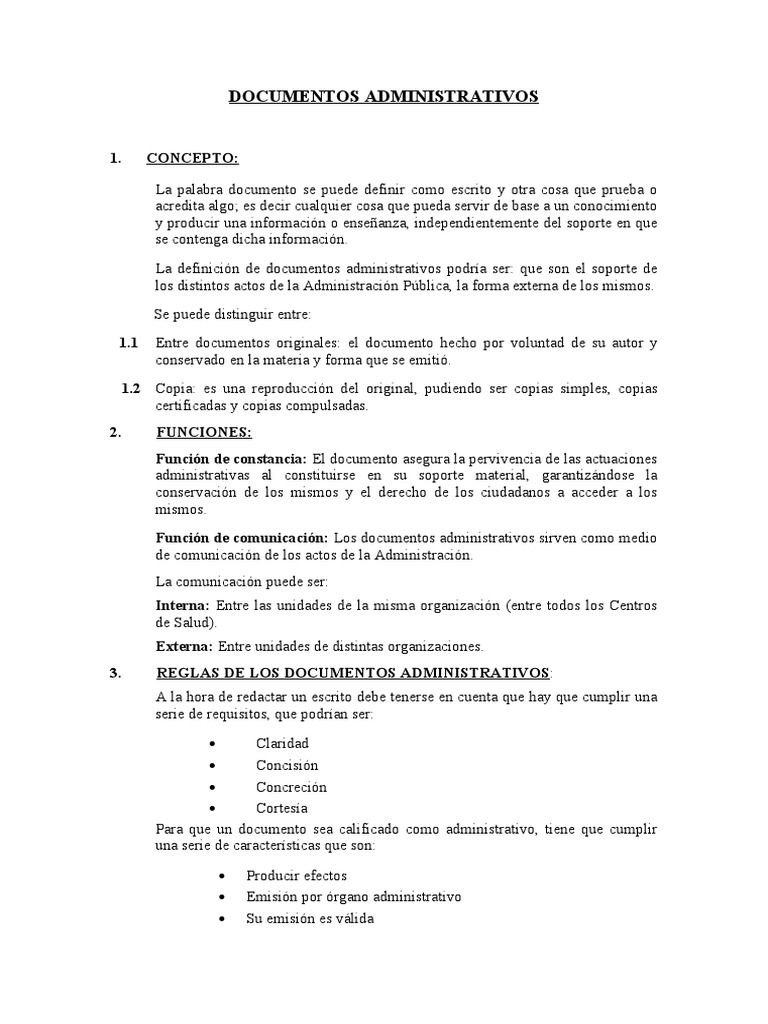 Guía de Documentos Administrativos | PDF