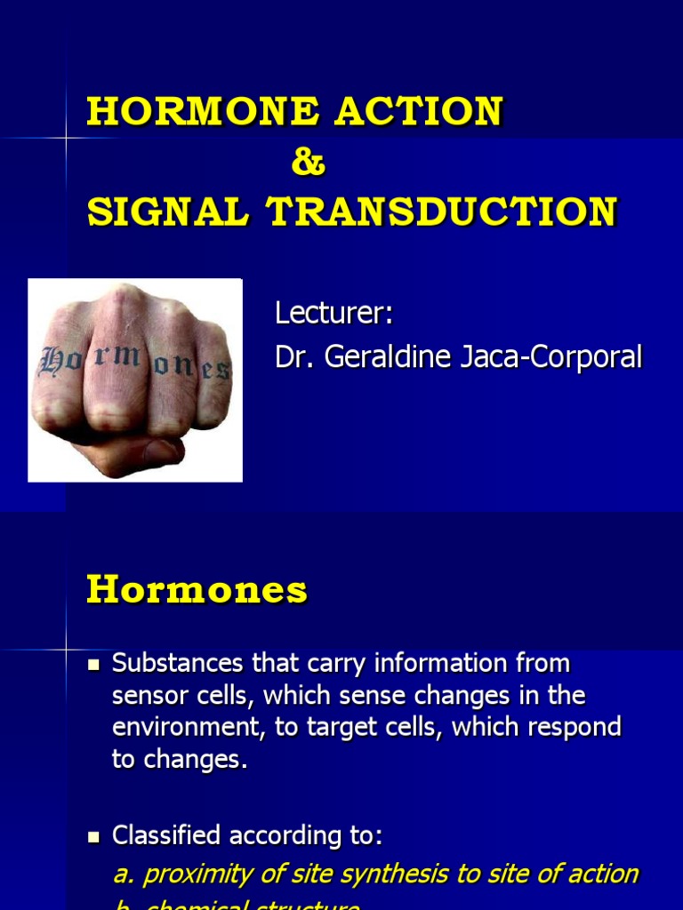 Biochem - Hormone and Signal Transduction | PDF | Hormone | Cell Signaling