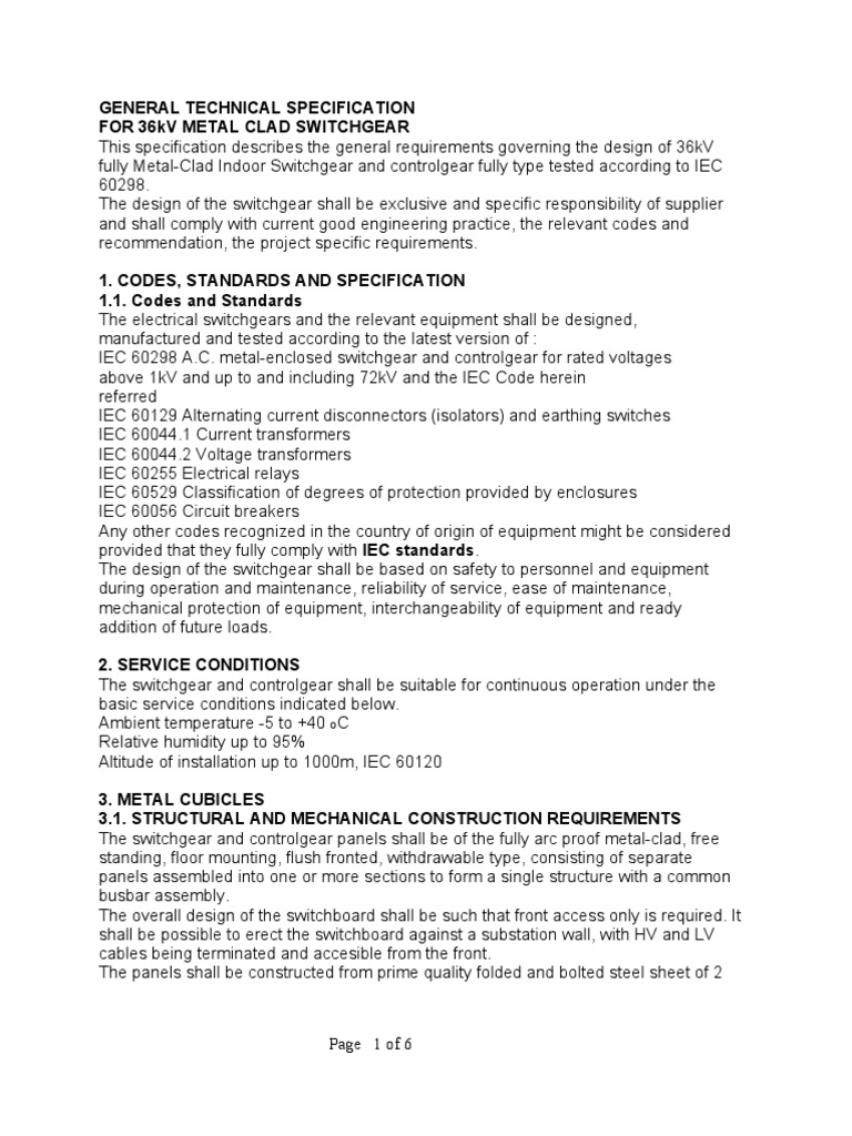 45159444-Unigear-Type-ZS2-Technical-Specification | Switch | Fuse ...