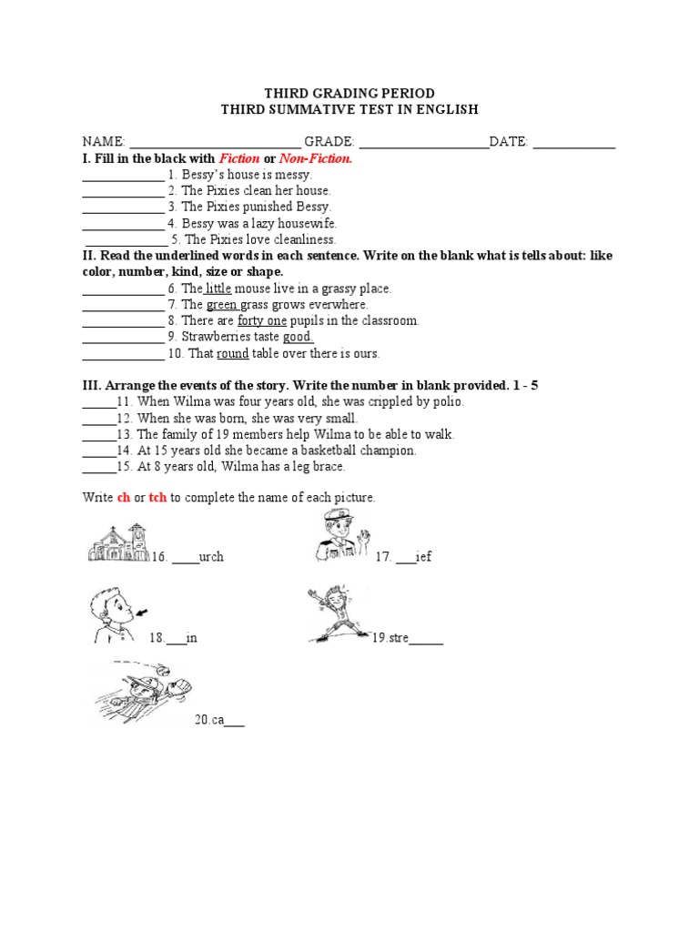 Third Grading Period Summative Test | PDF | Linguistics