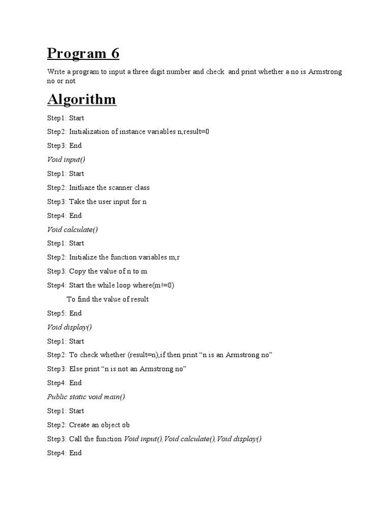 Program 6 Algorithm Void Input Pdf Method Computer Programming
