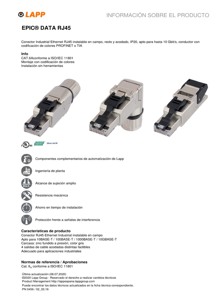 Epic® Data RJ45 | PDF | Ethernet | Redes de computadoras