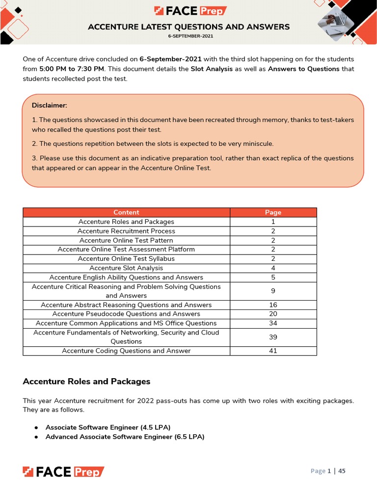 Accenture Test Analysis & Q&A | PDF | Control Flow | Bit