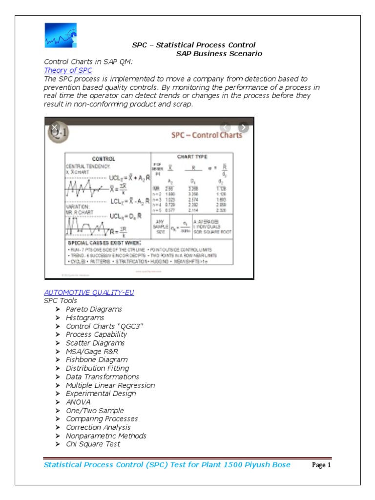 SPC - Statistical Process Control-SAP | PDF | Statistics | Statistical Analysis