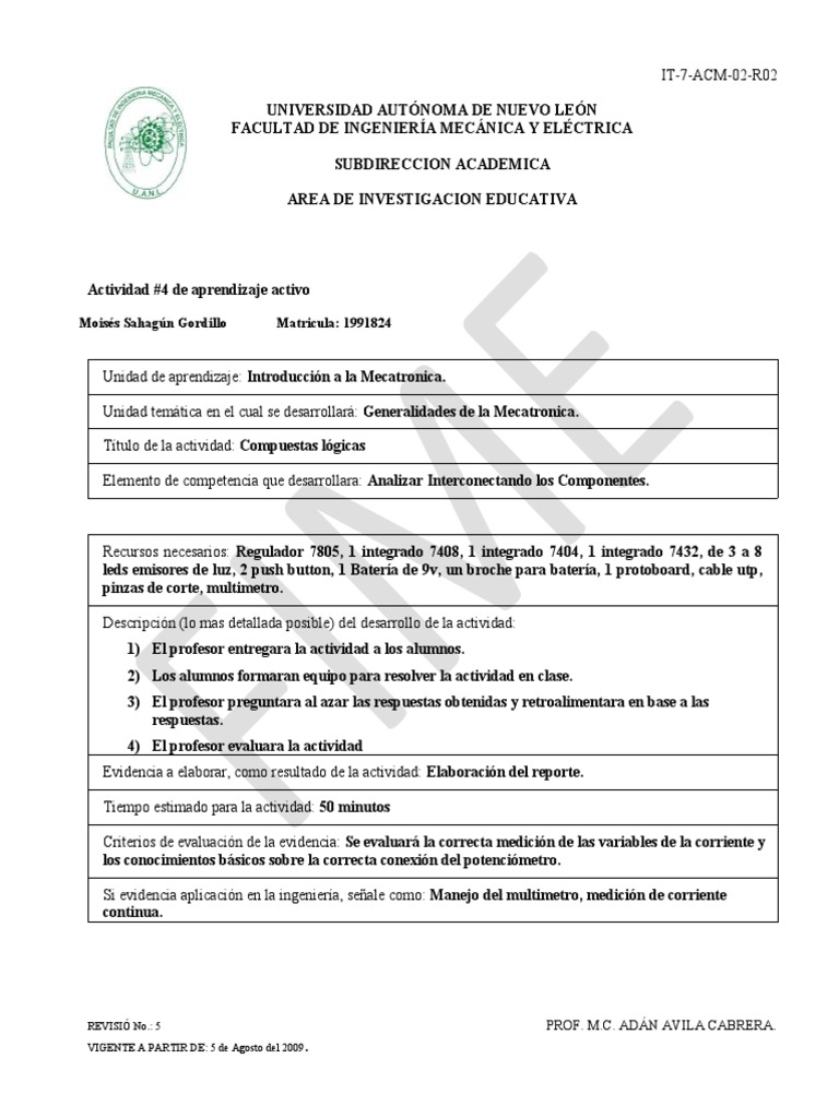 Circuito Integrado 7404 y Compuertas Lógicas | PDF | Ingeniería ...
