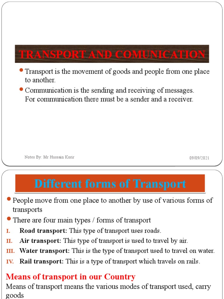 Transport and Comunication | PDF | Transport | Communication
