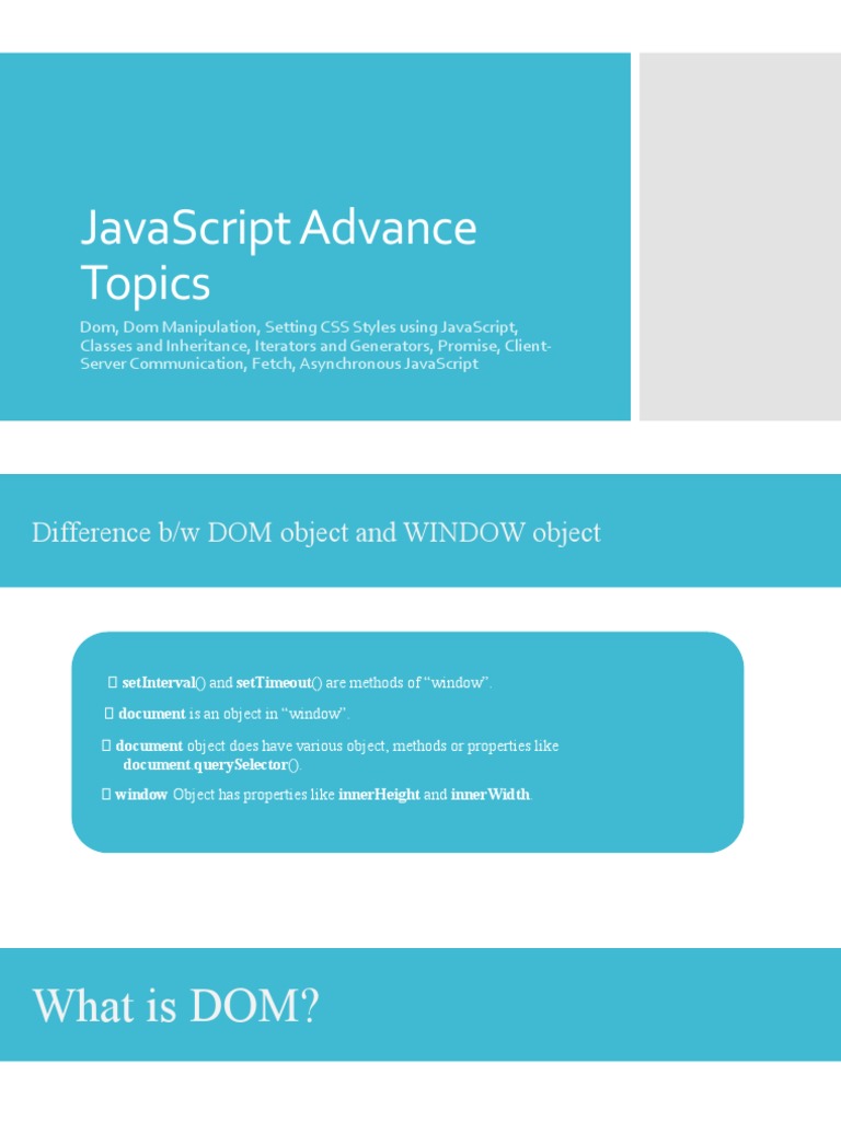JavaScript Advance | PDF | Document Object Model | Ajax (Programming)
