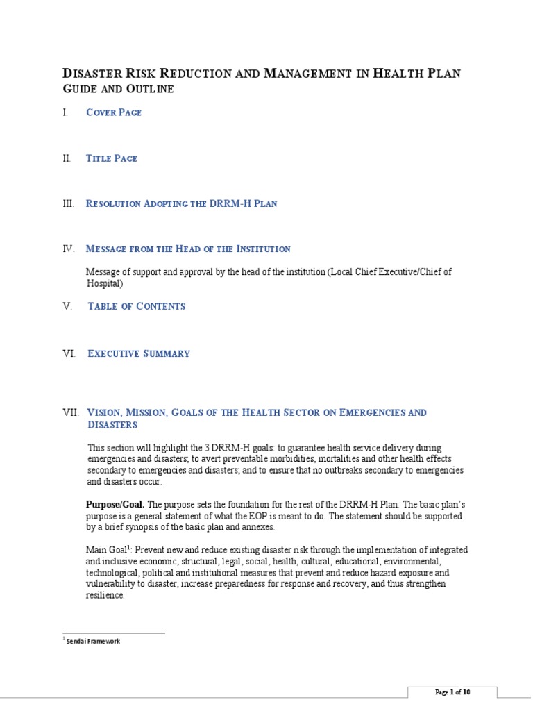 DRRM-H Health Management Plan Guide | PDF | Emergency Management | Hazards