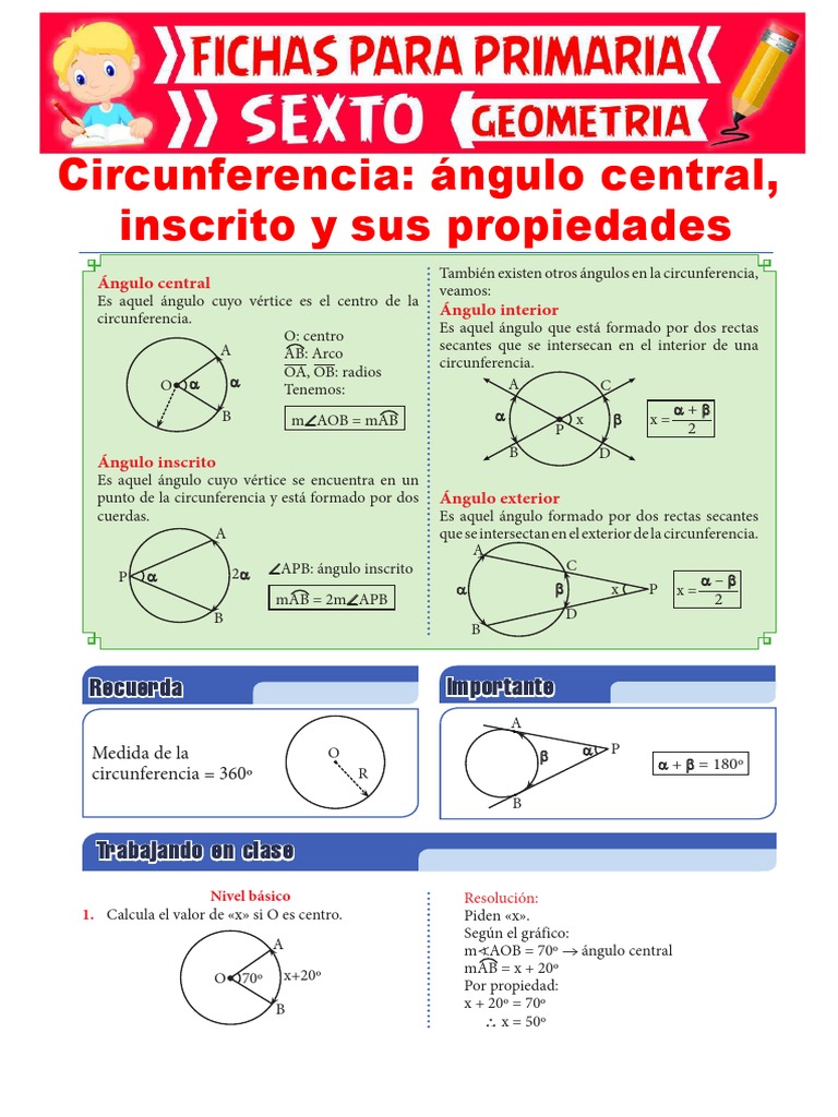 La Circunferencia y Sus Propiedades para Sexto de Primaria | PDF ...