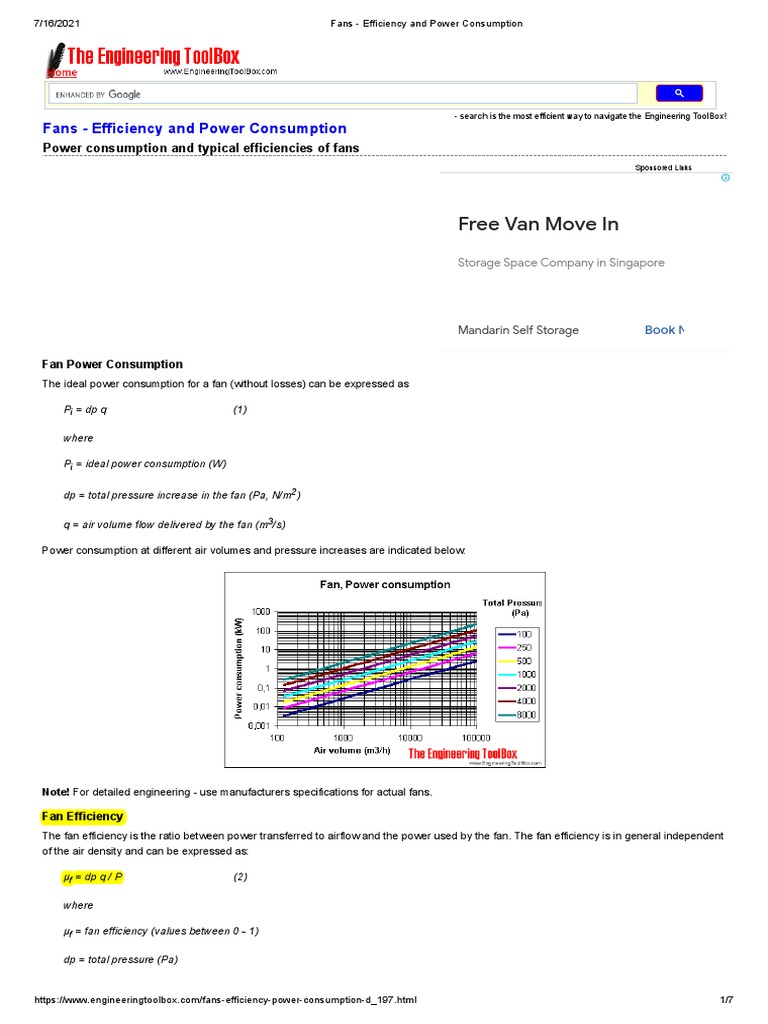 Fan Efficiency & Power Use Guide | PDF | Nature | Physical Chemistry