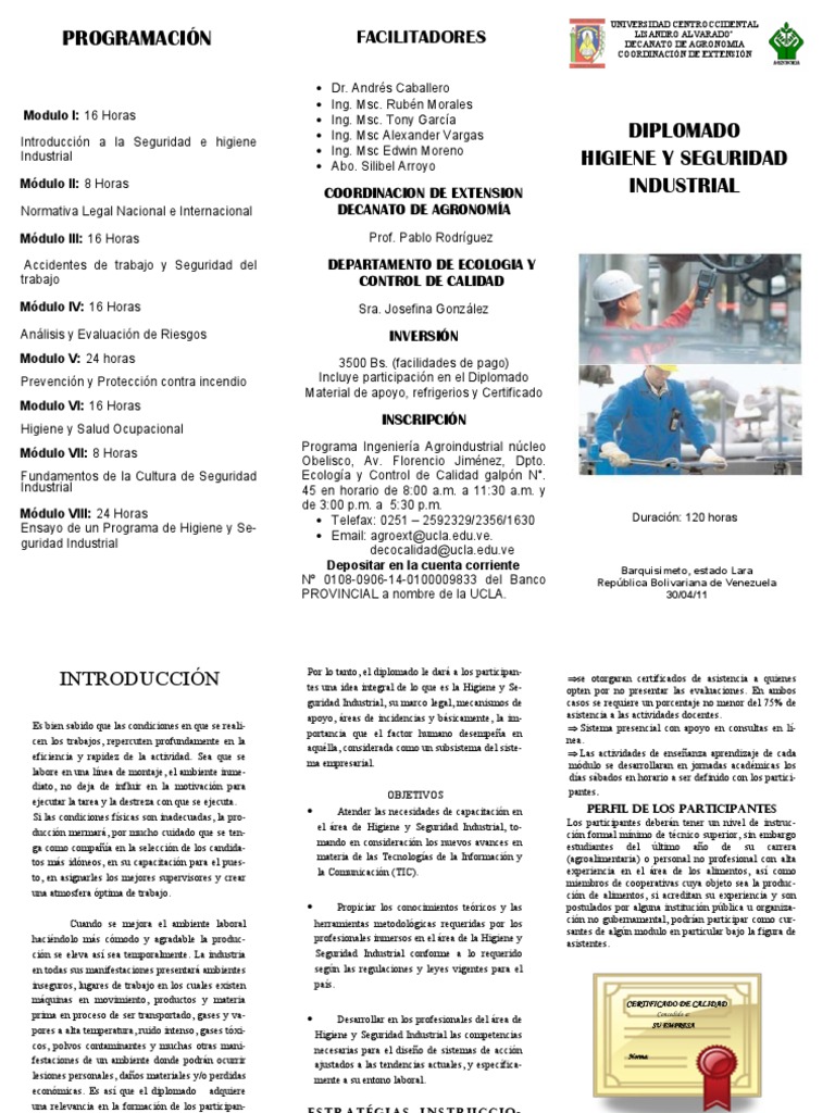 Triptico Higiene y Seguridad | PDF | Alimentos | Calidad (comercial)