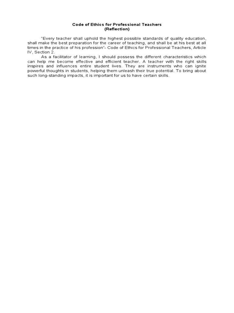 Ethics and Skills for Effective Teaching | PDF