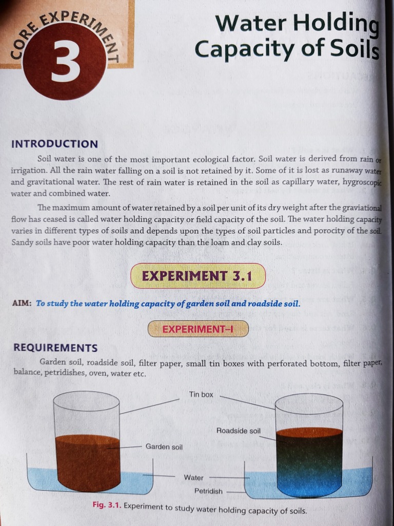 Water Holding Capacity of Soils | PDF