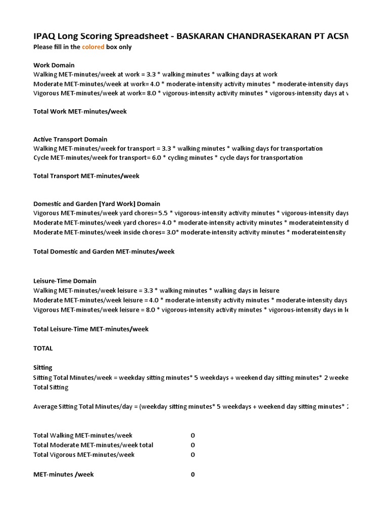 Ipaq Long Scoring Spreadsheet - Baskaran Chandrasekaran PT Acsm (Ep-C ...