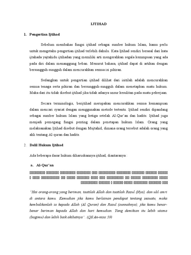 Pengertian dan Fungsi Ijtihad dalam Islam | PDF