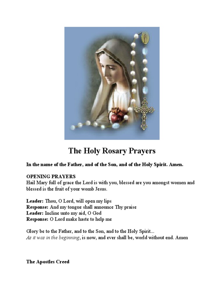 The Holy Rosary Prayers | PDF | Rosary | Mary, Mother Of Jesus