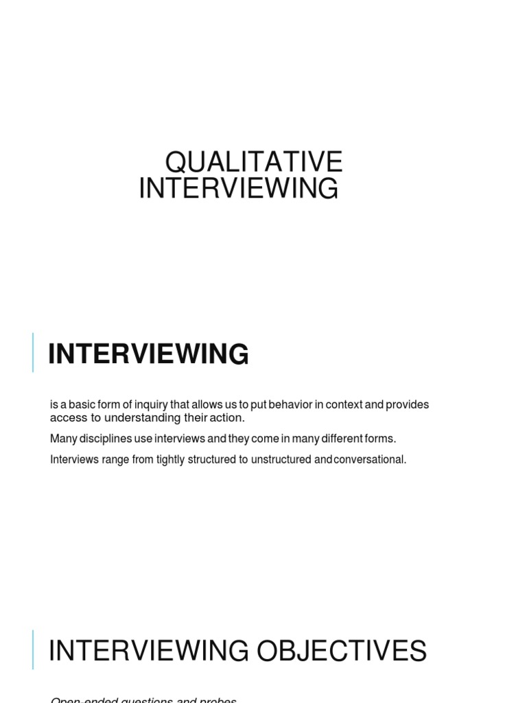 Qualitative Interviewing | Download Free PDF | Qualitative Research ...