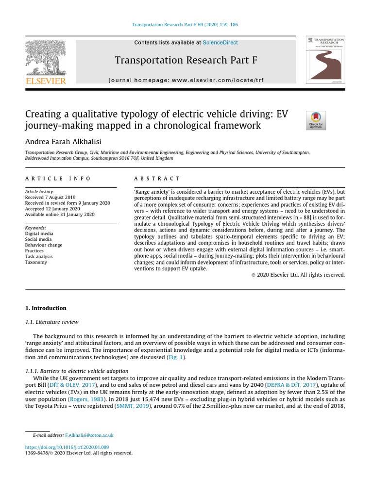 Transportation Research Part F: Andrea Farah Alkhalisi | PDF | Electric ...