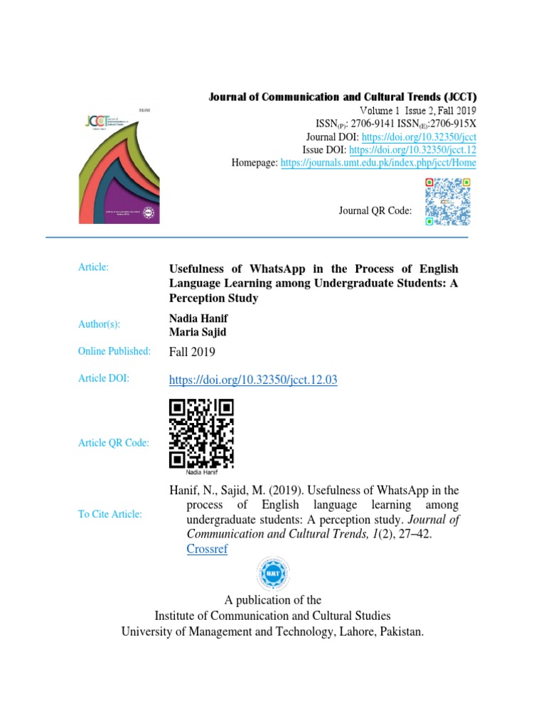 3-Nadia Hanif Whatsapp Article | PDF | Survey Methodology | Learning