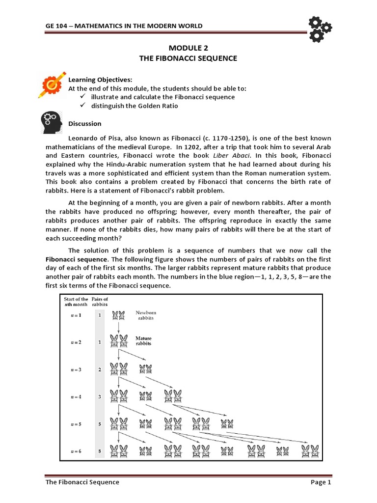 The Fibonacci Sequence: Ge 104 - Mathematics in The Modern World | PDF | Mathematical Concepts ...