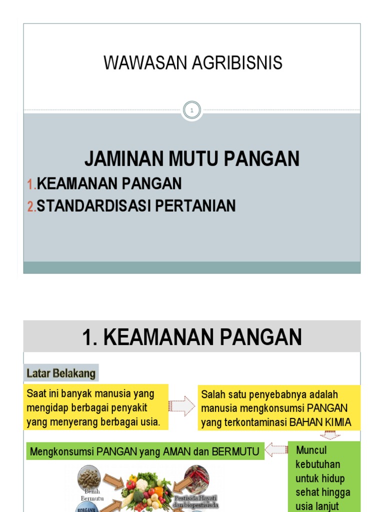 Materi Jaminan Mutu Agribisnis | PDF | Kesehatan Holistik