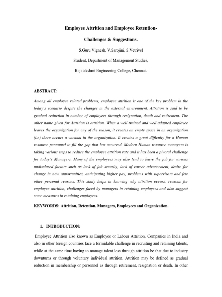 Employee Attrition Challenges & Solutions | PDF | Employment | Employee ...