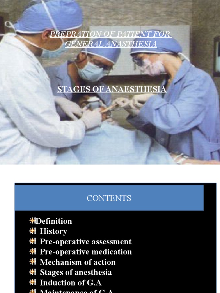 Prepration of Patient For General Anasthesia | PDF | Anesthesia | Medicine