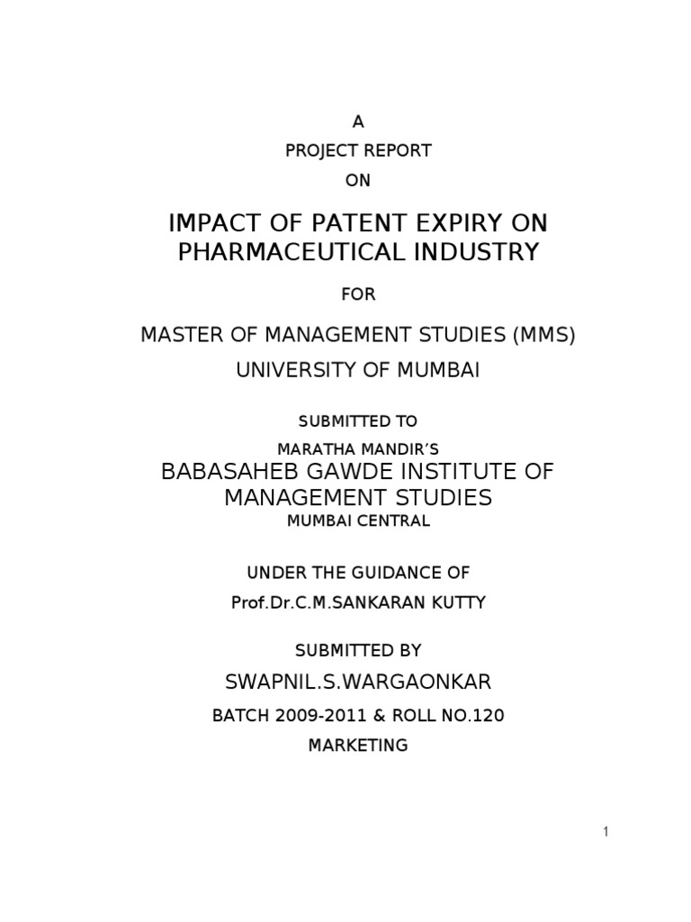 MMS Project Guidelines Revised | PDF | Generic Drug | Pharmaceutical ...