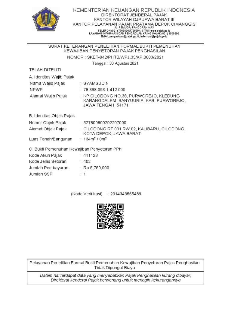 Validasi PPH Syamsudin | PDF