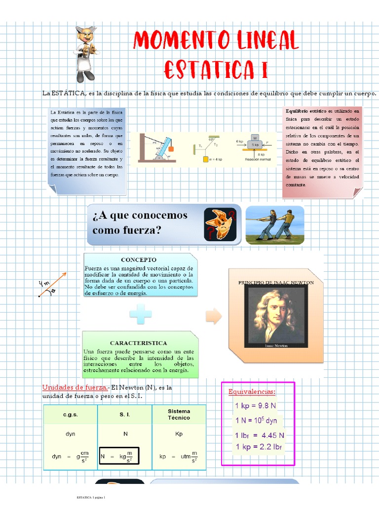 Momento Lineal Estatica I | PDF | Fuerza | Las leyes del movimiento de ...