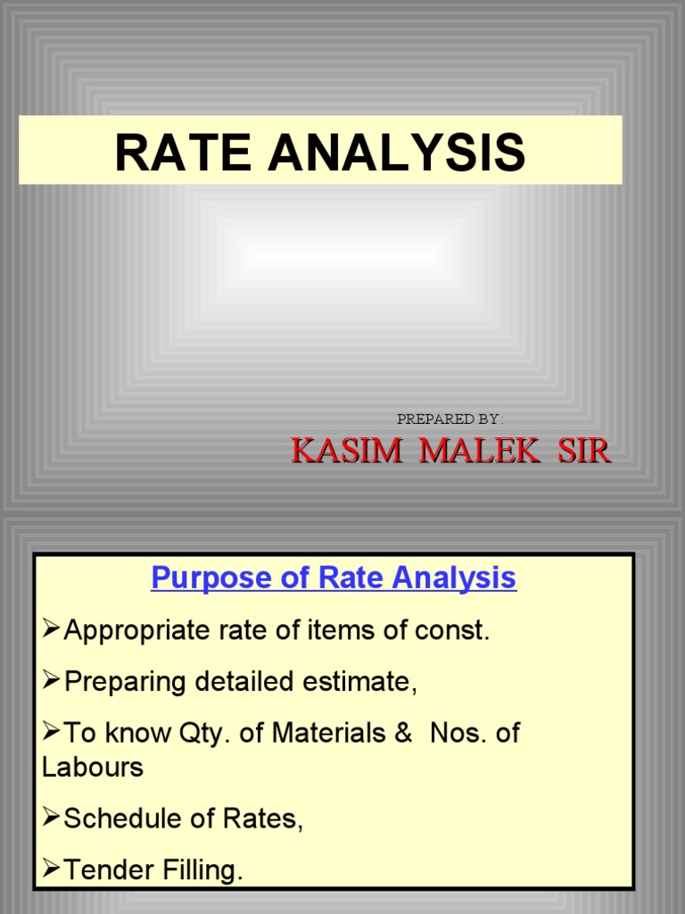 Estimate Rate Analysis | PDF | Mortar (Masonry) | Brick