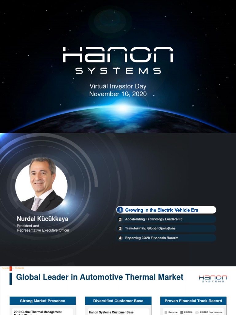 2020 - Hanon Systems - Virtual Investor Day - Presentation - 0 | PDF ...